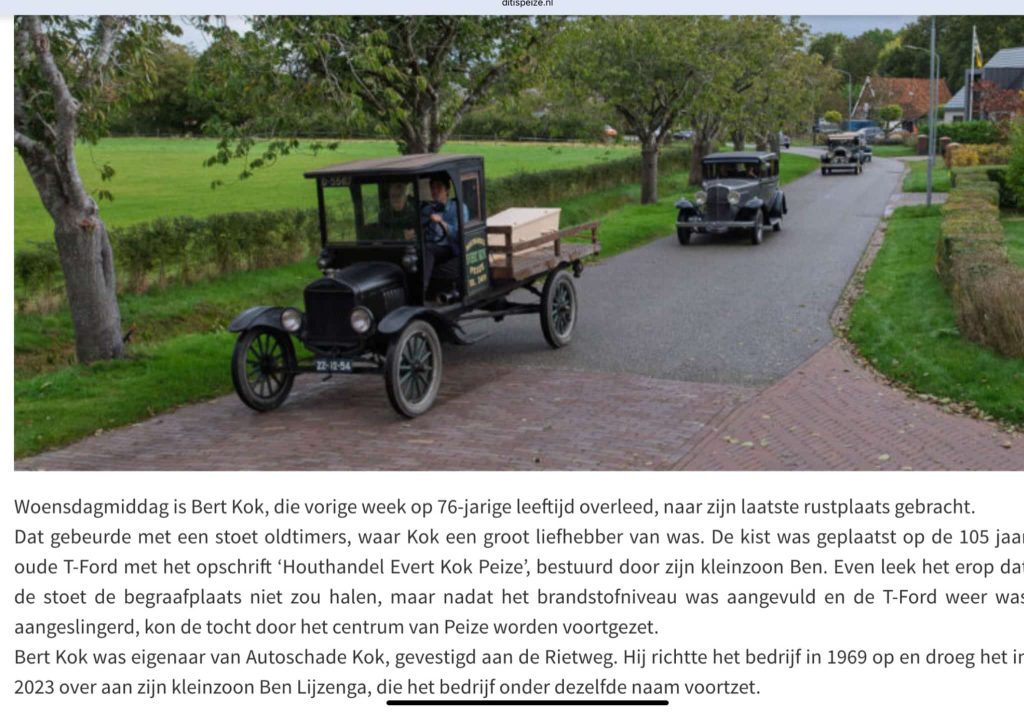 Ons Geliefd Clublid Bert Kok Is Overleden - A Ford Club Nederland